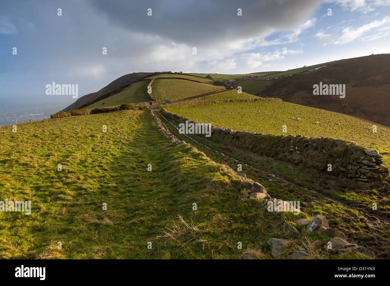 Landscape view over Exmoor in the Exmoor National Park near Lynmouth ...