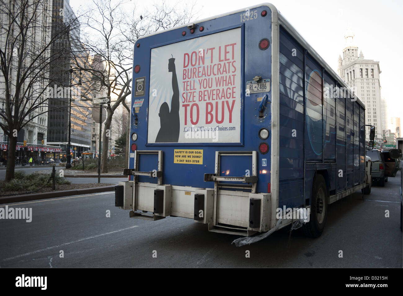 Ad on Pepsi delivery truck in lower Manhattan in NY on February 4, 2013 ...