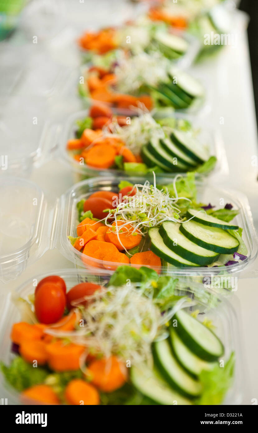 Sliced vegetables in plastic containers Stock Photo - Alamy