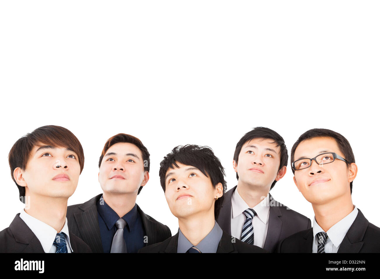 successful business people looking up Stock Photo - Alamy