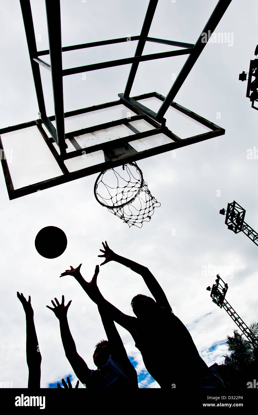 boy dunk basketball Stock Photo - Alamy