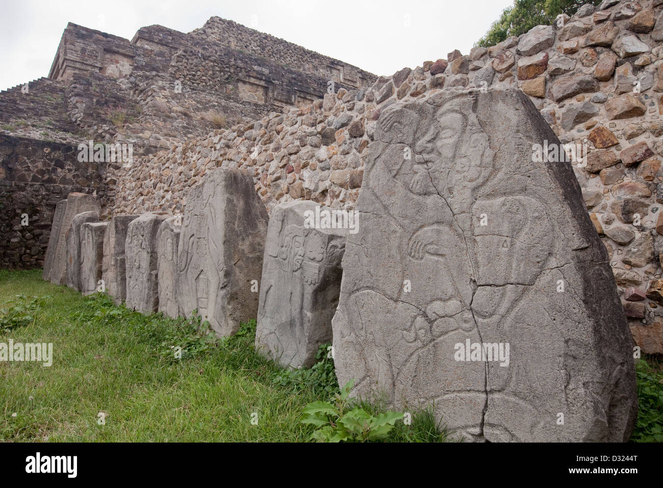 Stone carvings called Danzantes (Dancers) at Monte Albán, Oaxaca ...