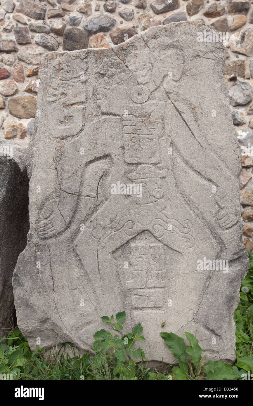 Stone carvings called Danzantes (Dancers) at Monte Albán, Oaxaca ...