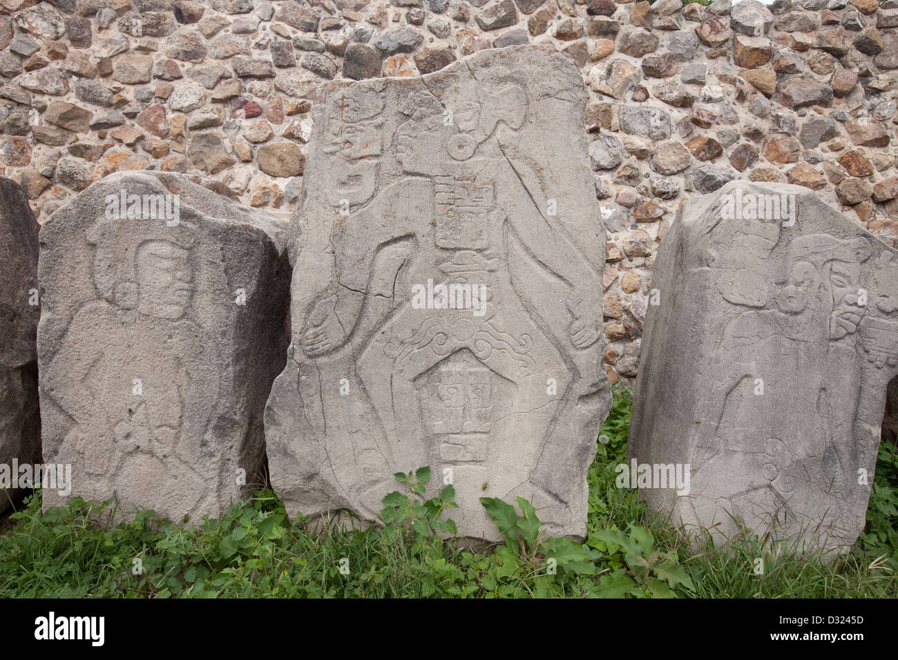 Stone carvings called Danzantes (Dancers) at Monte Albán, Oaxaca ...
