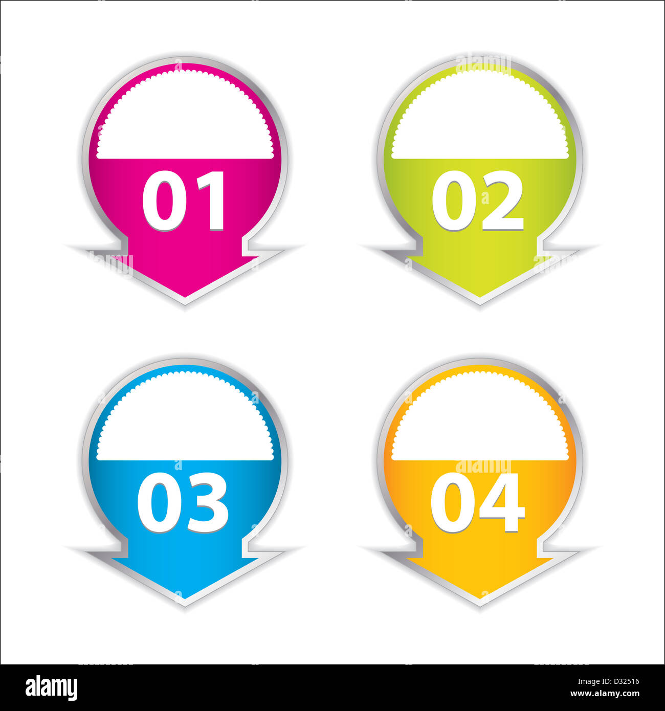 set of four vector labels for various options Stock Photo - Alamy