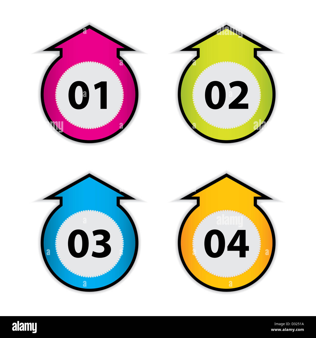 Arrow numbers Cut Out Stock Images & Pictures - Alamy