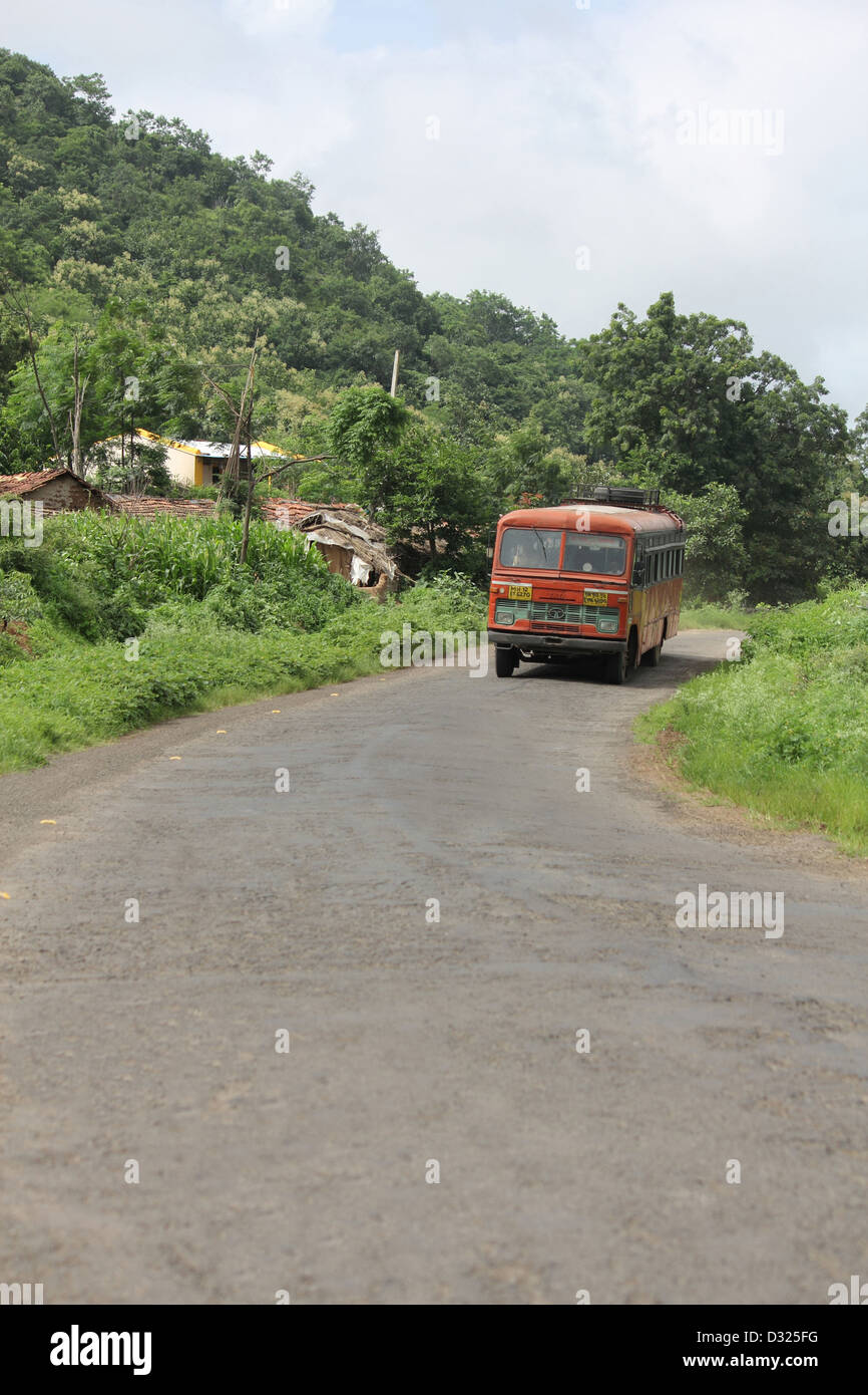Bus on road Stock Photo - Alamy