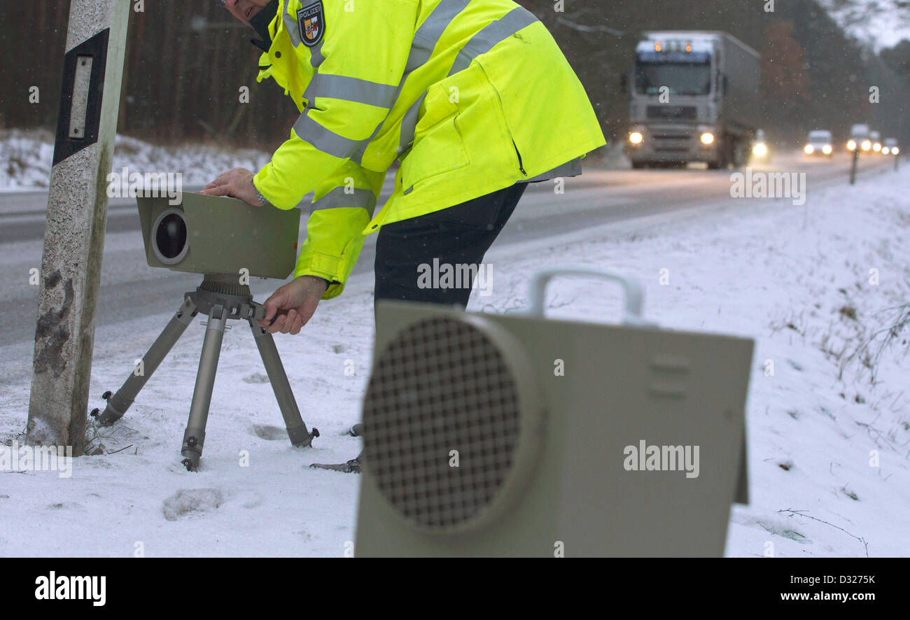 Police setting up radar control hi-res stock photography and images - Alamy