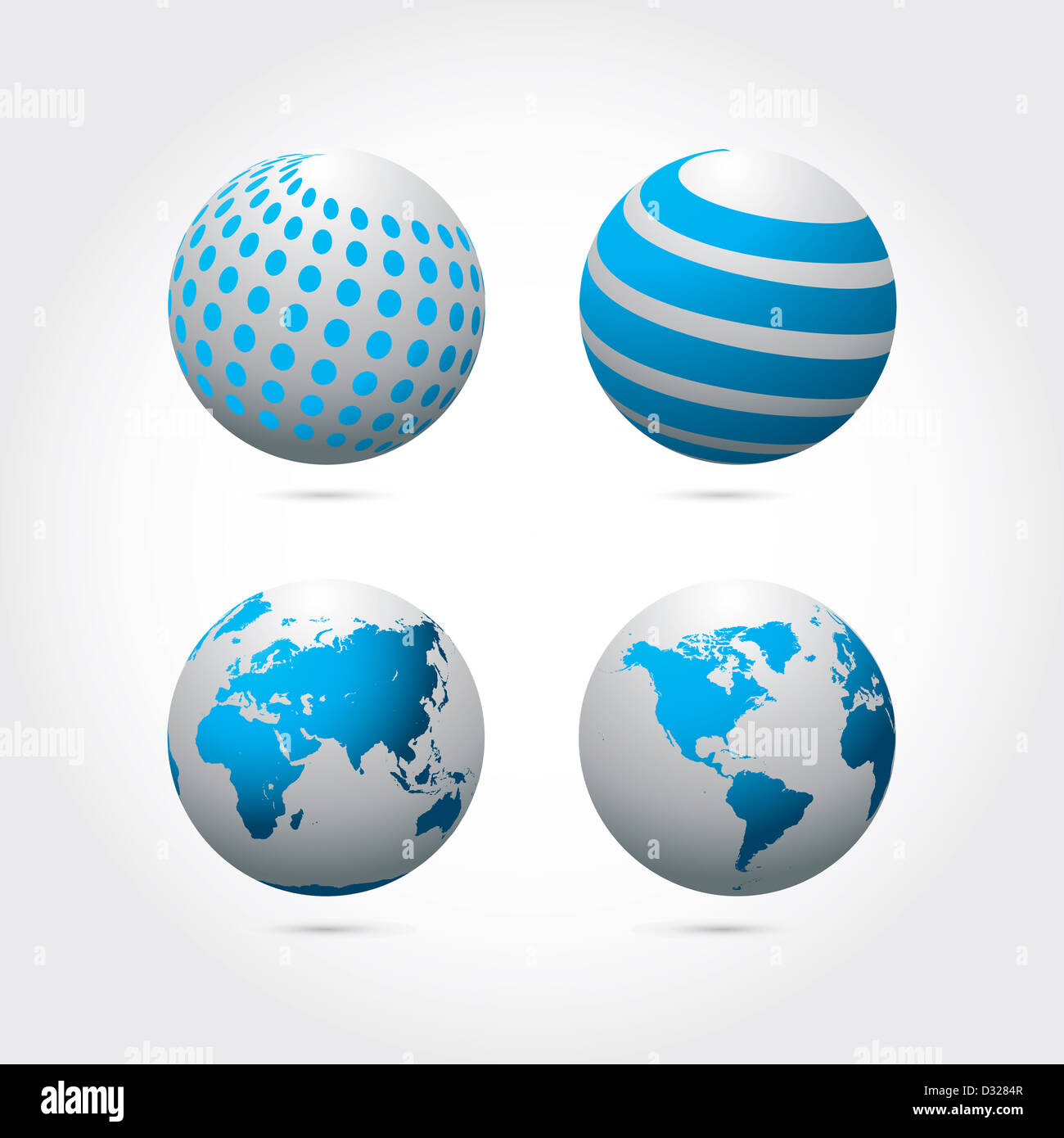 A set of four abstract vector globes Stock Photo - Alamy