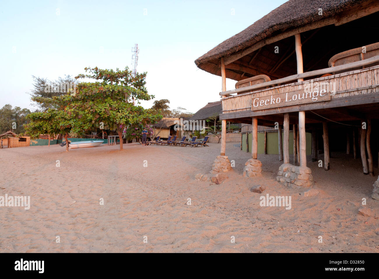 Gecko Lounge deck on beach elevated on pillars Stock Photo - Alamy