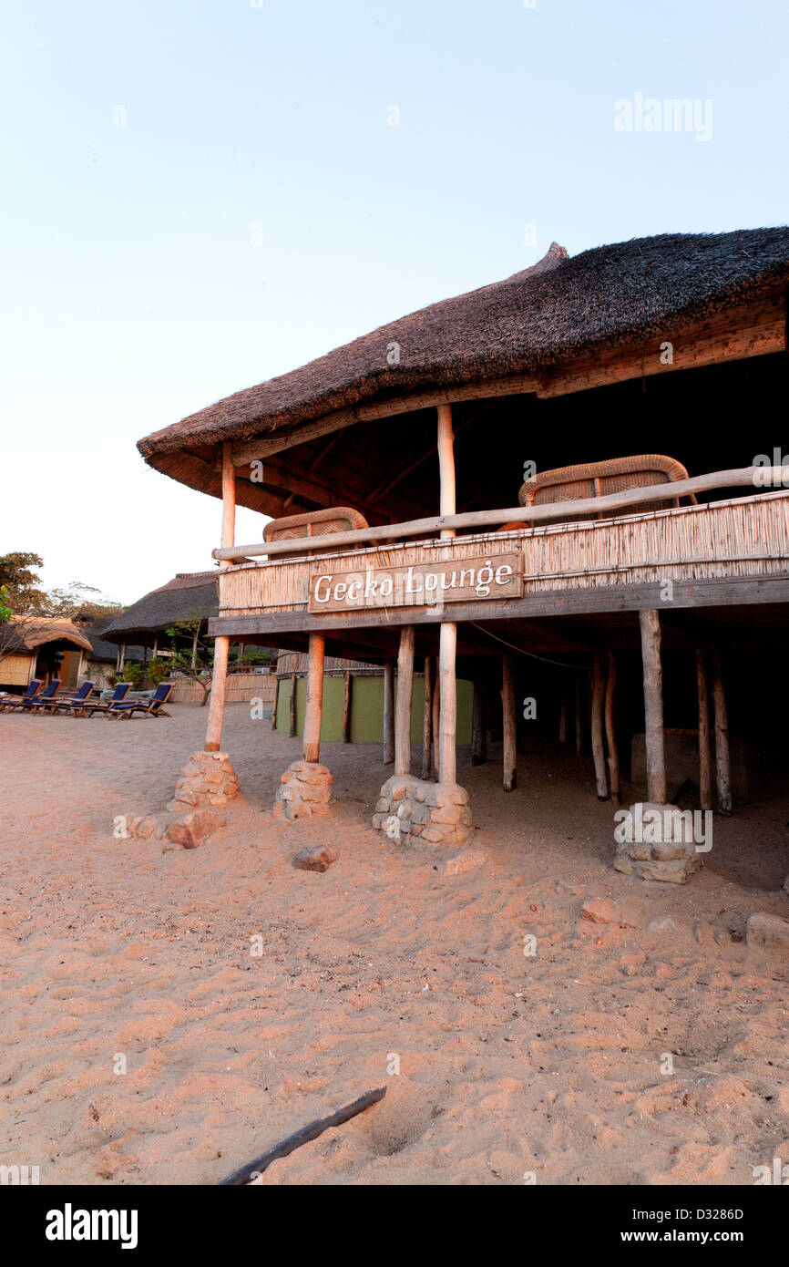 Gecko Lounge deck on beach elevated on pillars Stock Photo - Alamy
