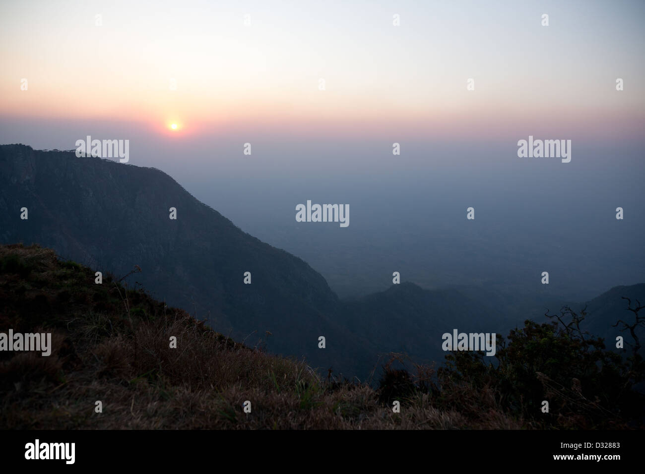 Hill landscape at sunset Stock Photo - Alamy
