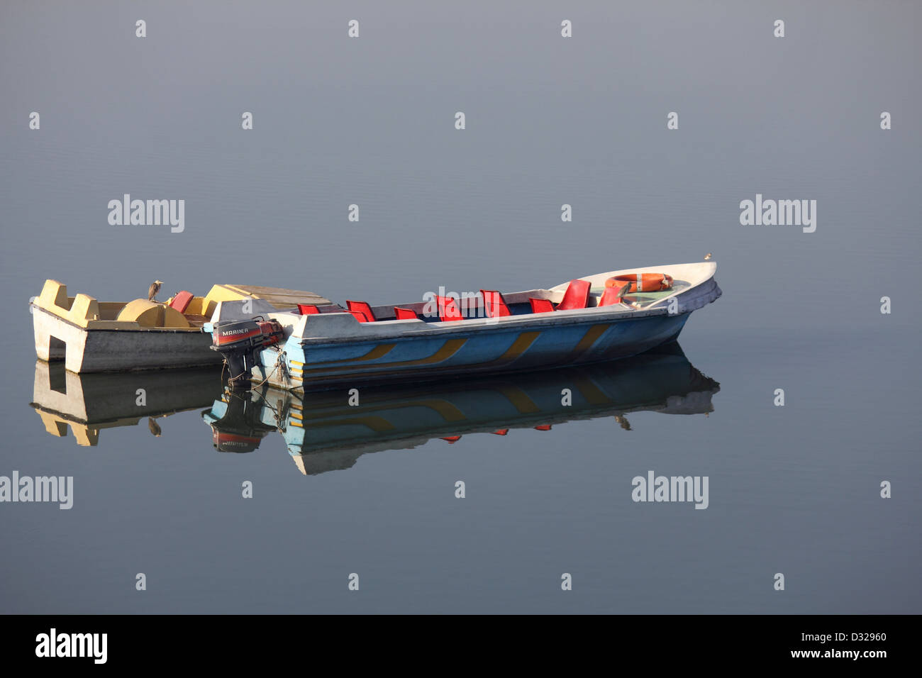 Boats on lake, Ozar Near Pune Stock Photo - Alamy