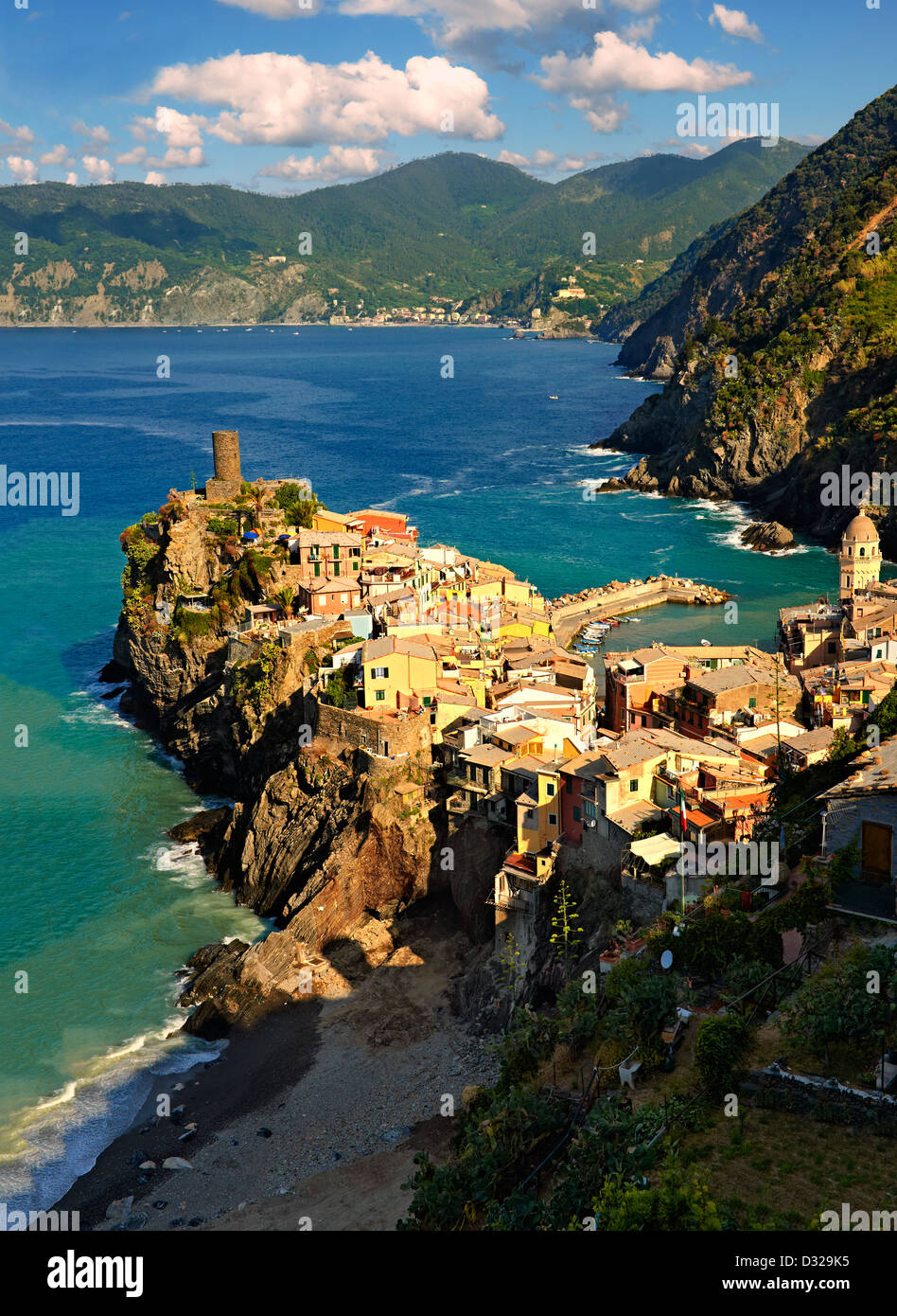 Photo of colorful fishing houses the fishing port of Vernazza at ...