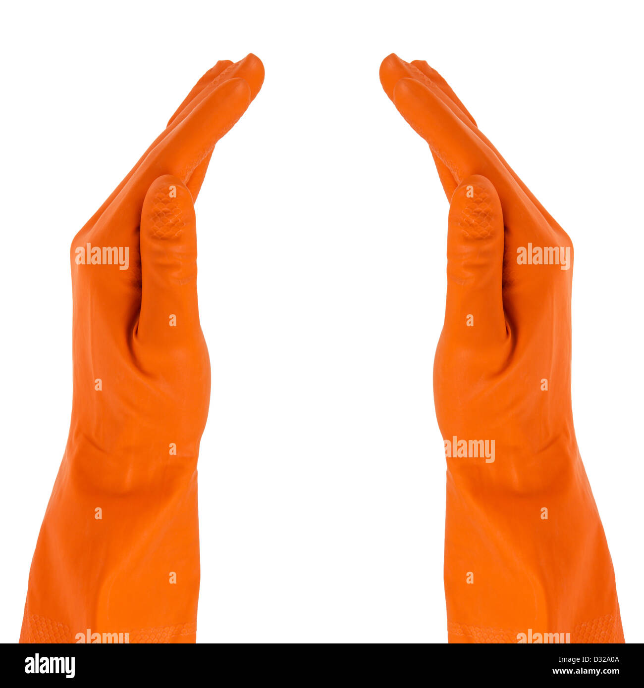 two hands in protective gloves symbol, isolated on white Stock Photo ...