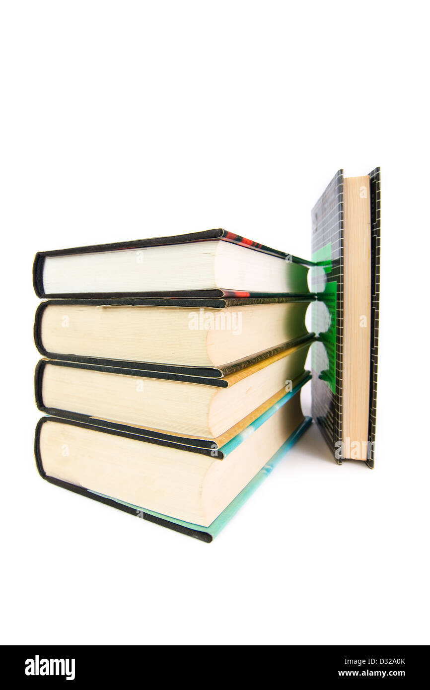 stack of old books isolated on white Stock Photo - Alamy