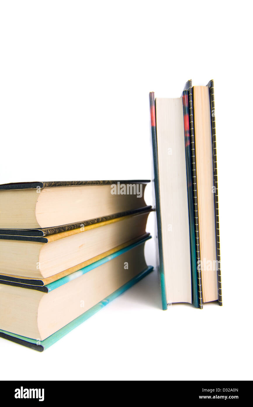 stack of old books isolated on white Stock Photo - Alamy