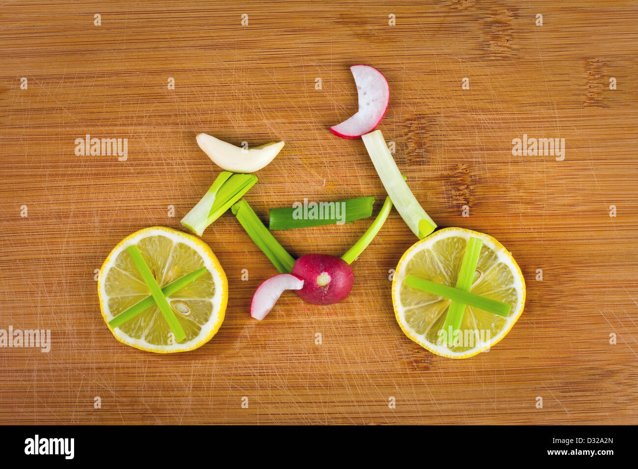 Healthy lifestyle concept - vegetable bike Stock Photo - Alamy