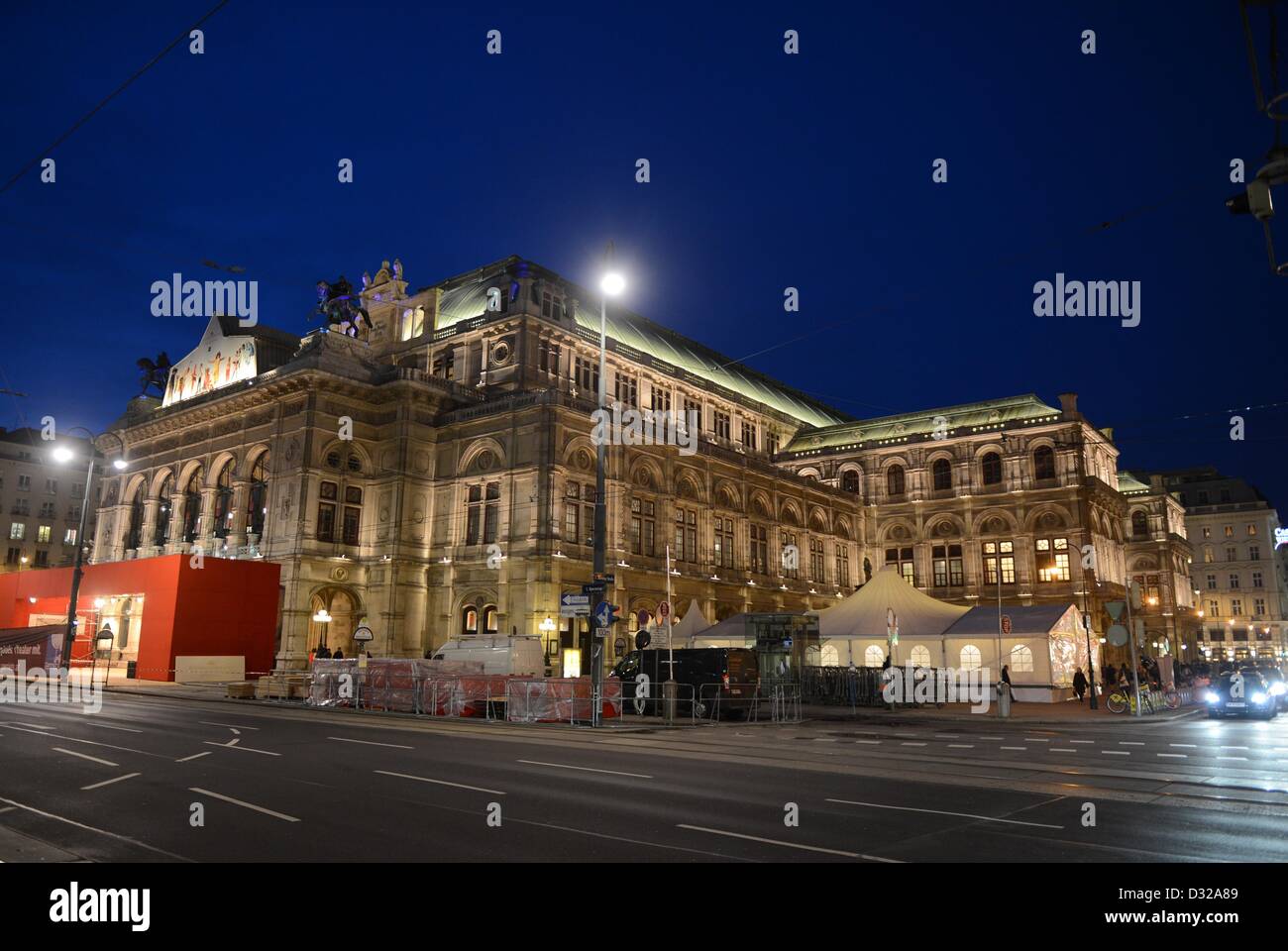 The Vienna State Opera is pictured at night in Vienna, Austria, 06 ...