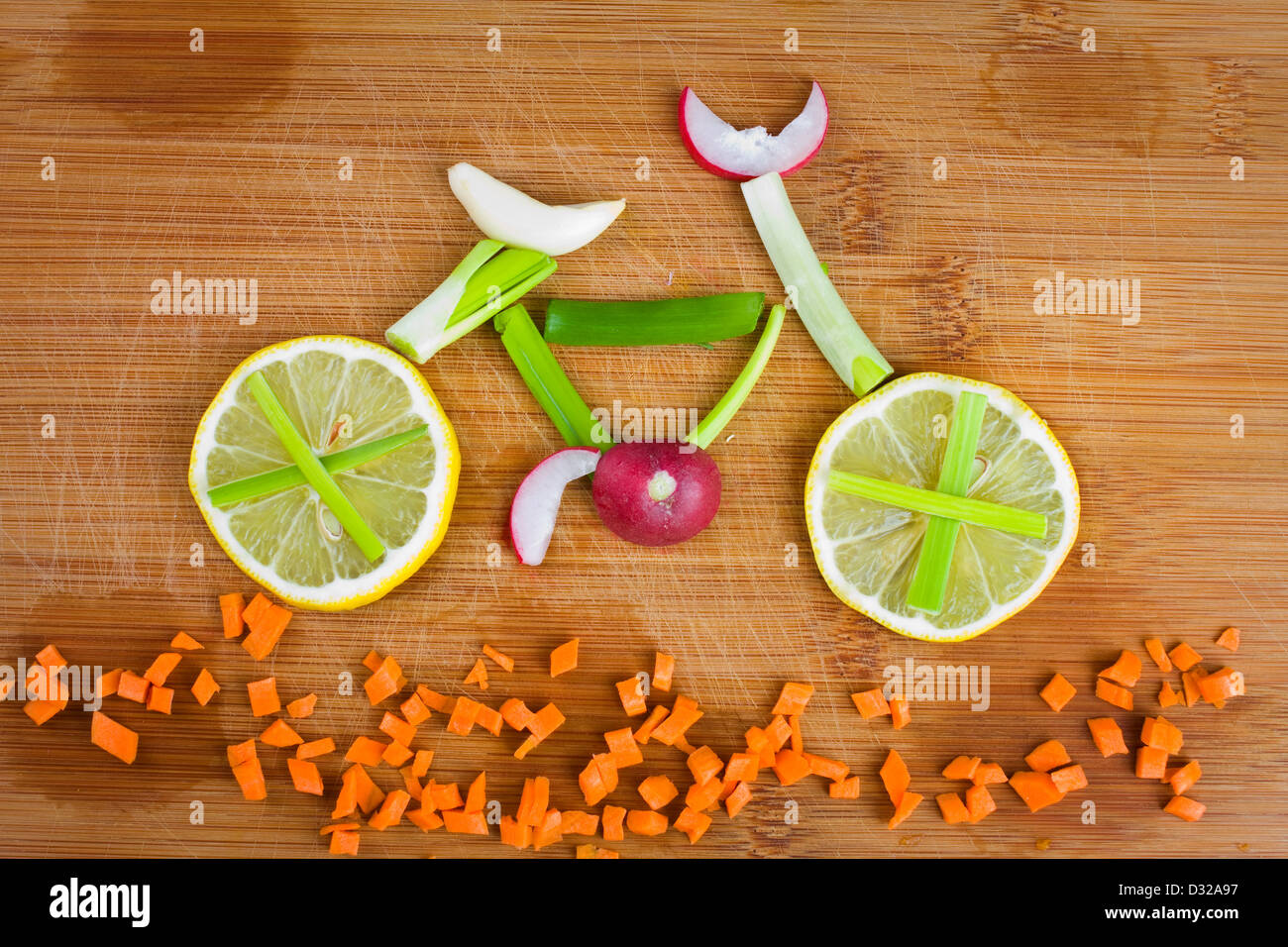 Healthy lifestyle concept - vegetable bike Stock Photo - Alamy