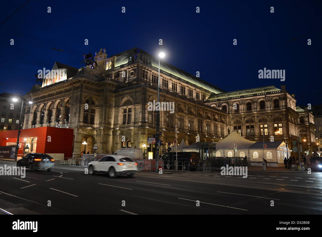The Vienna State Opera is pictured at night in Vienna, Austria, 06 ...