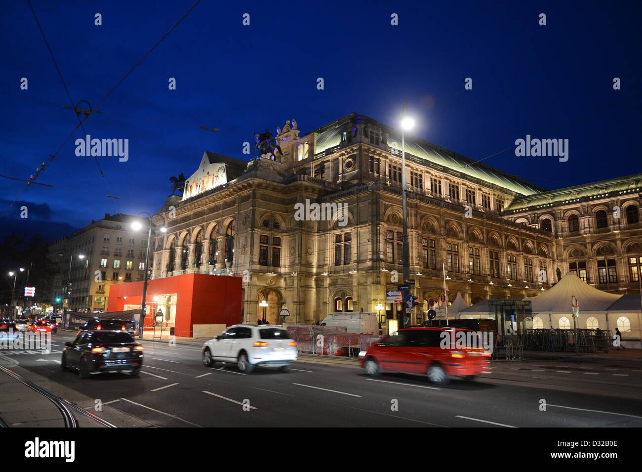 The Vienna State Opera is pictured at night in Vienna, Austria, 06 ...