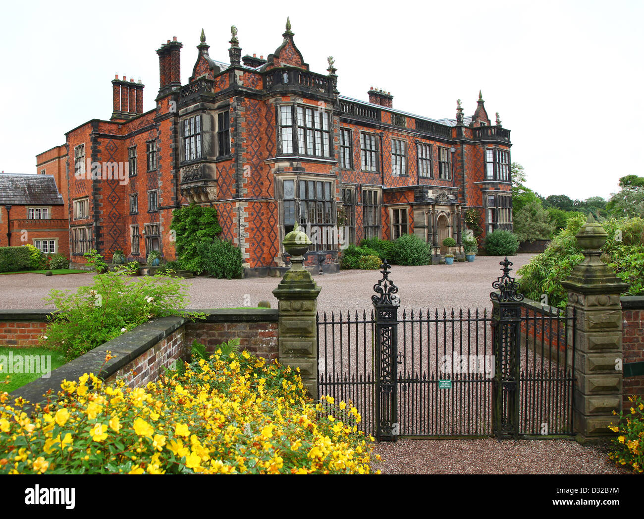 The South front of Arley Hall and gardens Cheshire England UK Stock ...