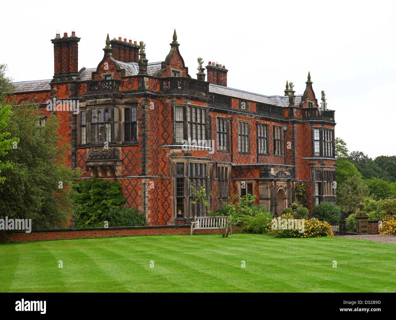 The South front of Arley Hall and gardens Cheshire England UK Stock ...
