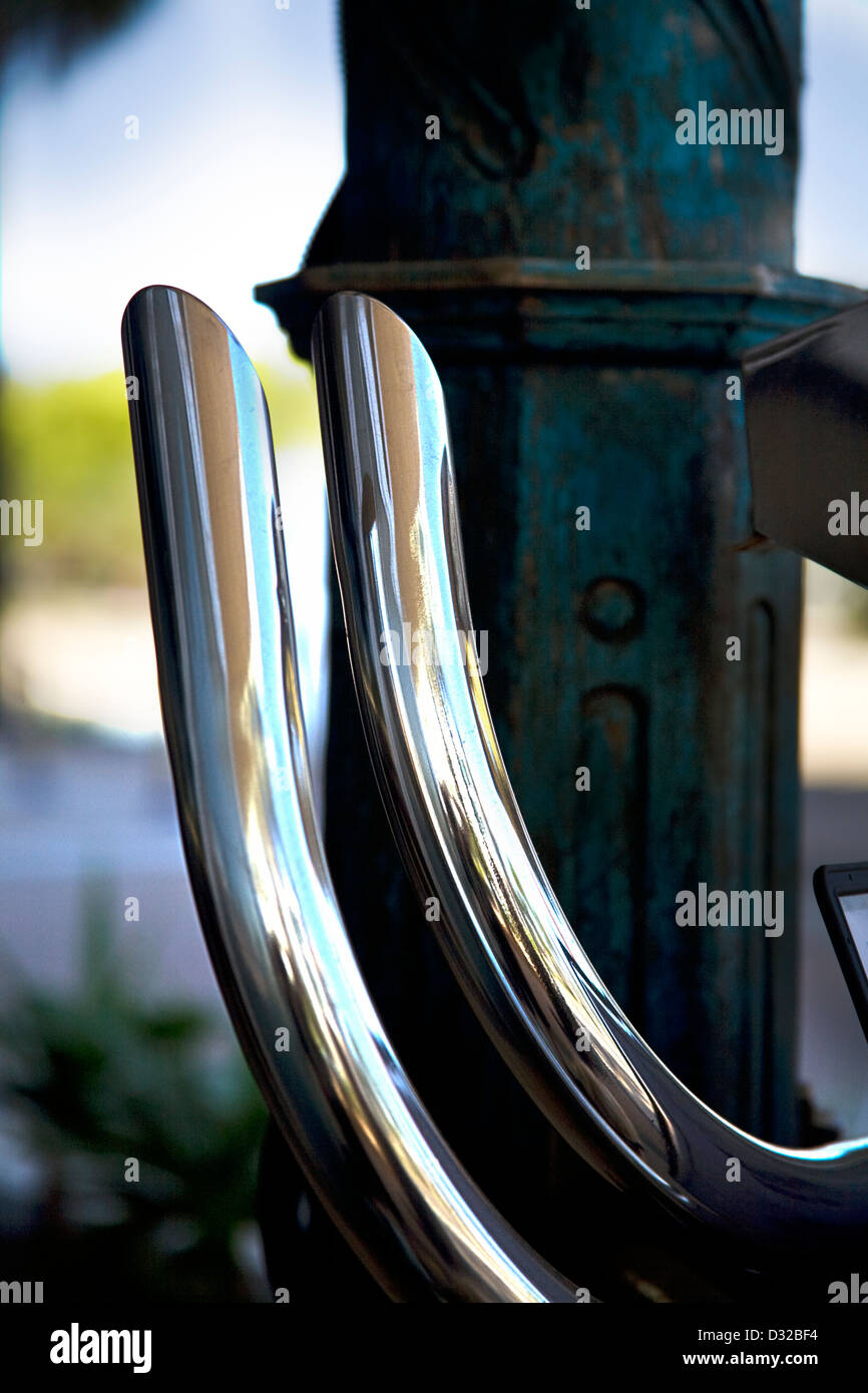 An unusual shaped art styled fitting on an urban street Stock Photo - Alamy