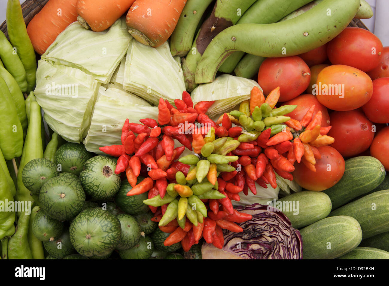 Collection of vegetables / green, yellow, orange, red Stock Photo - Alamy