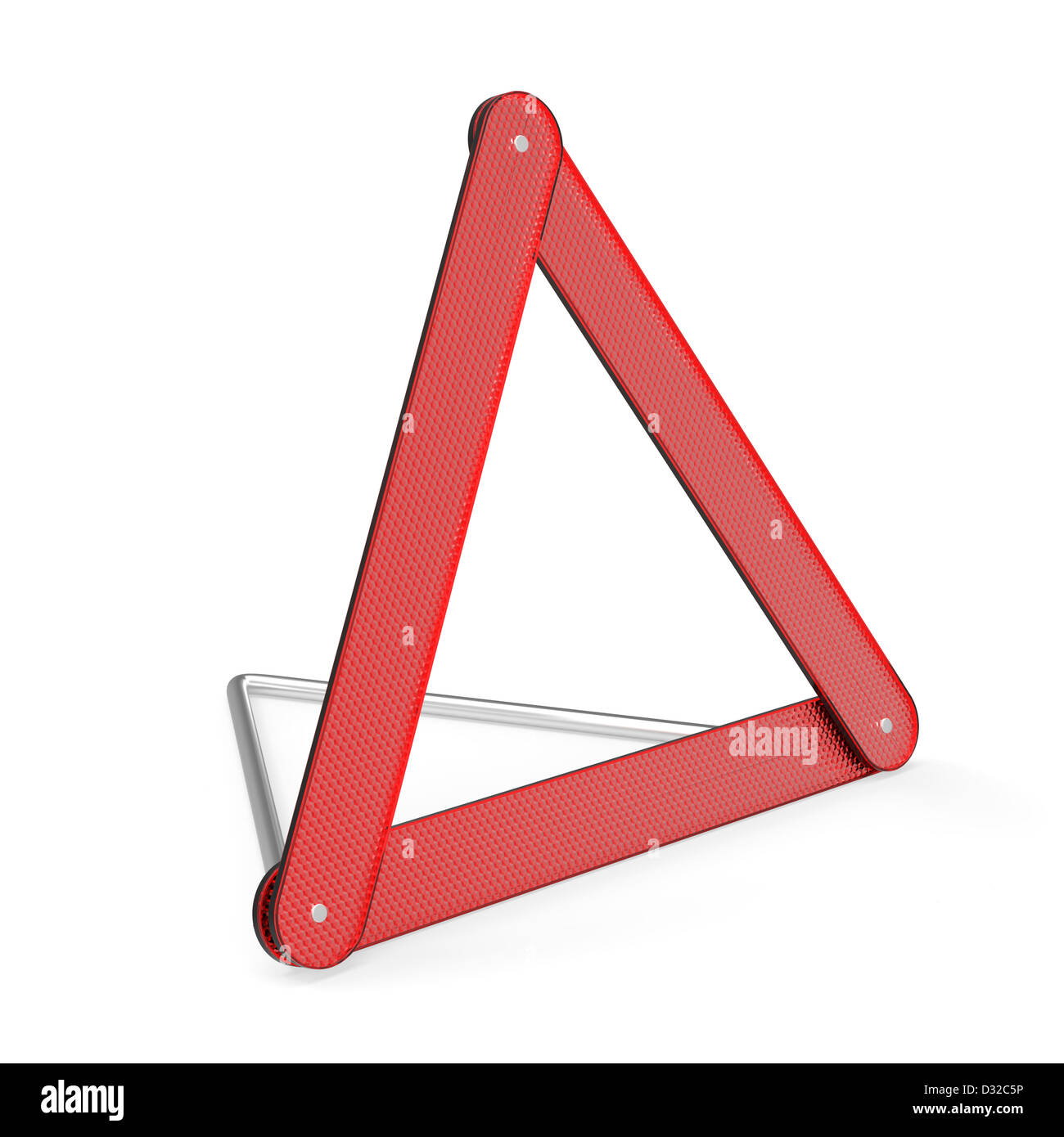 Emergency warning triangle on white background Stock Photo - Alamy