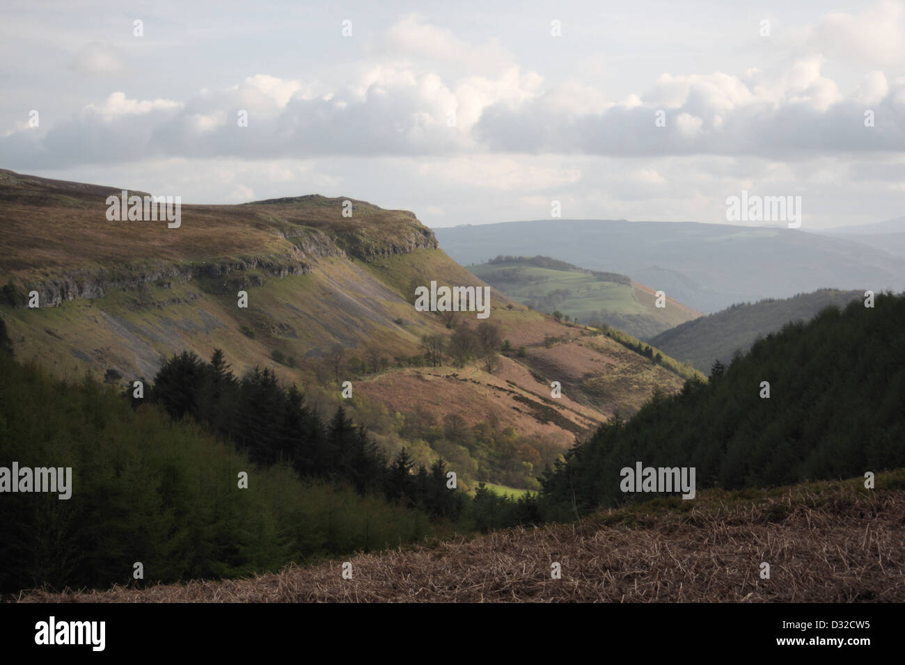 Eglwyseg mountain at worlds end on Minera mountain Stock Photo - Alamy