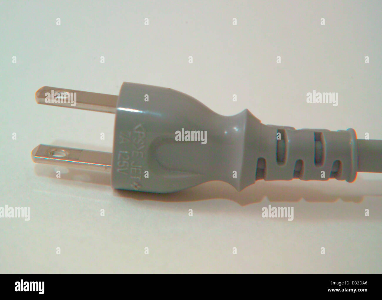 The Japanese household electric plug is a two-pronged design, typically ...