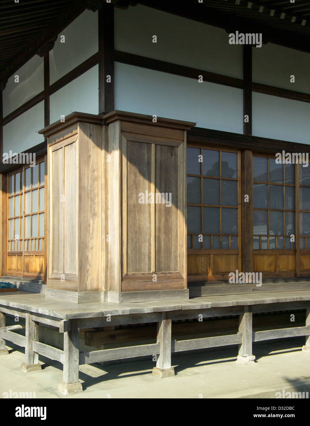 A pocket door at a Zen Buddhist temple in Japan is a traditional ...
