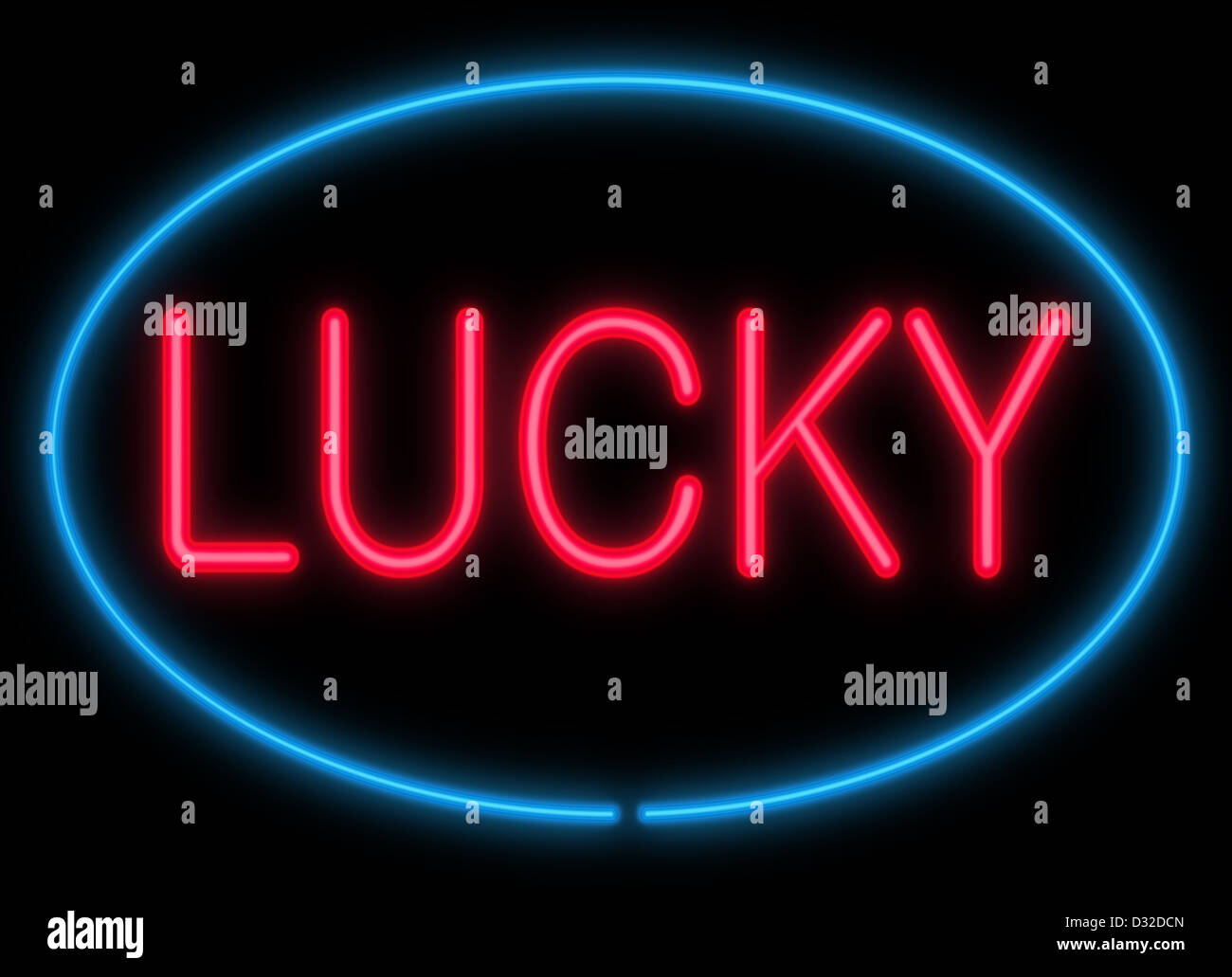 Lucky neon sign Stock Photo - Alamy