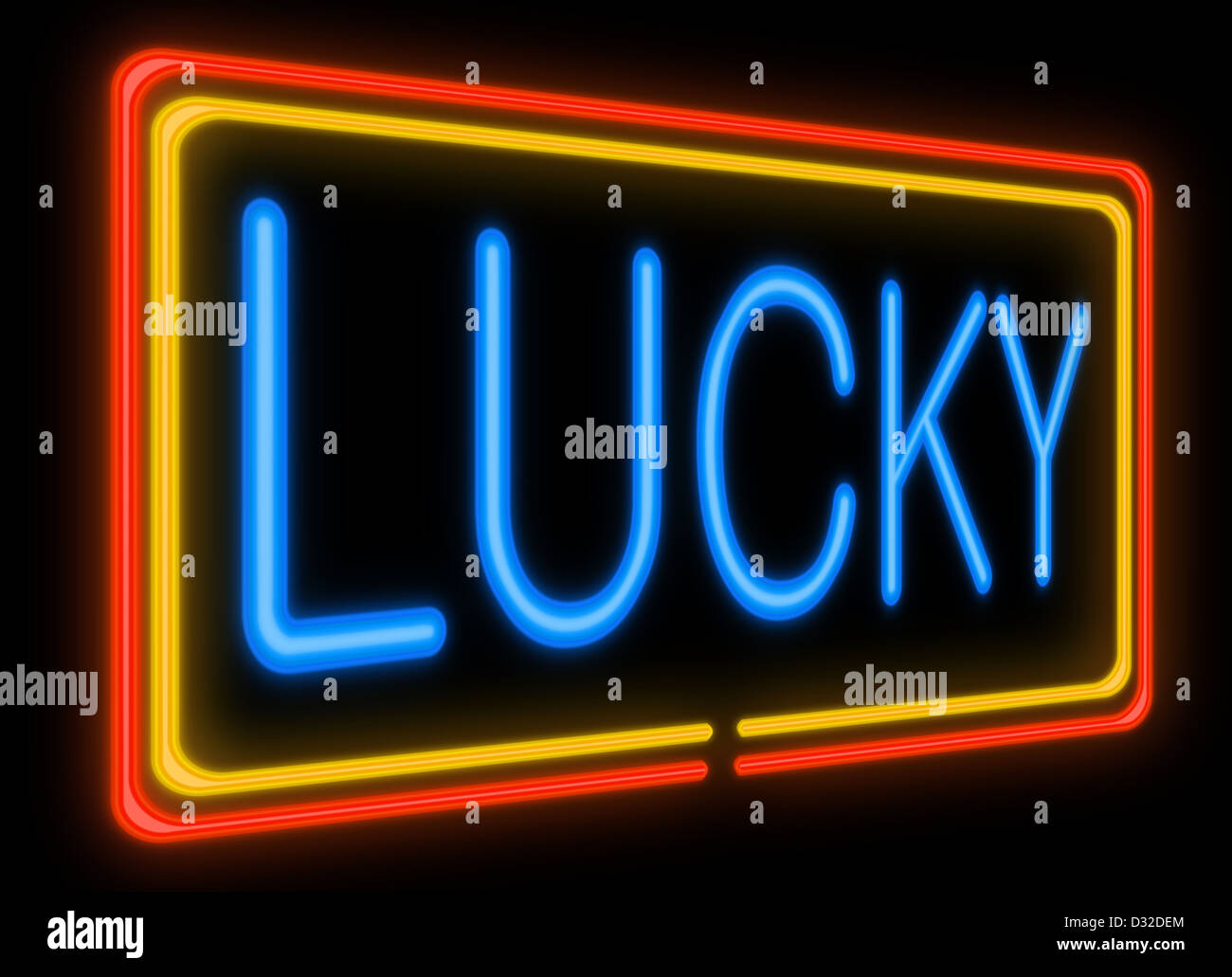 Lucky neon sign Stock Photo - Alamy