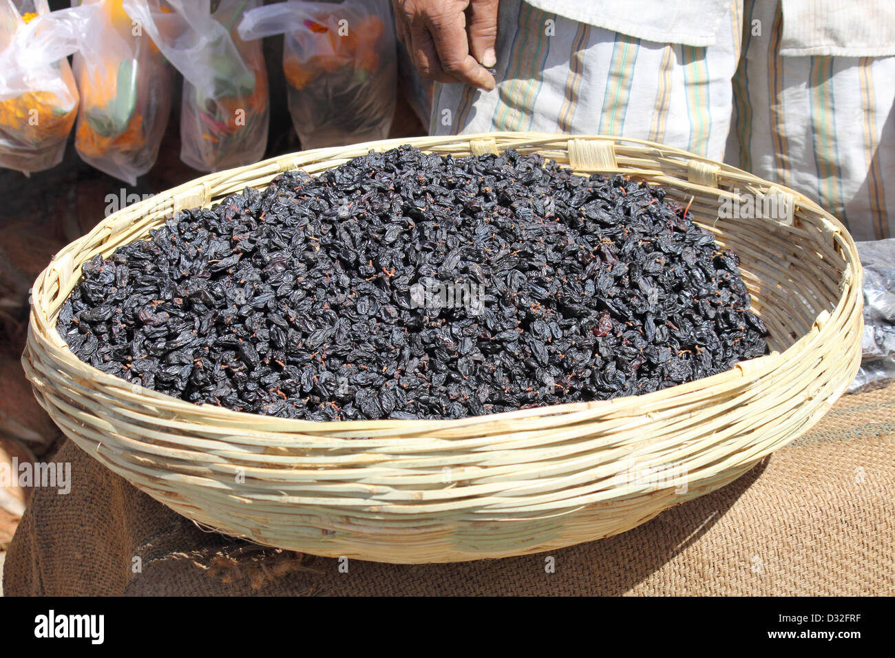 Black Dry Grapes Stock Photo - Alamy