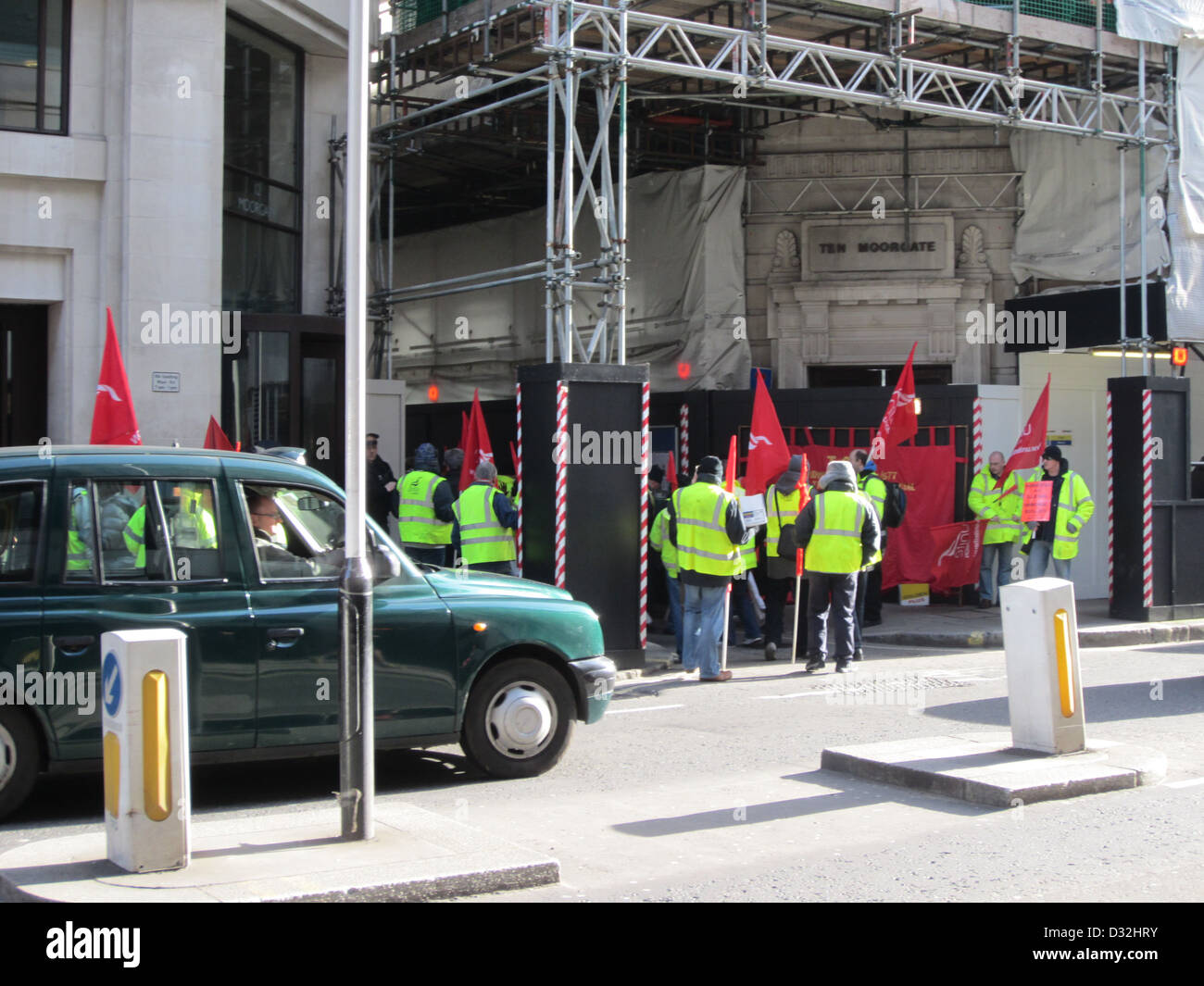 Unite workers protest at job losses at Howden Joinery Group Stock Photo ...