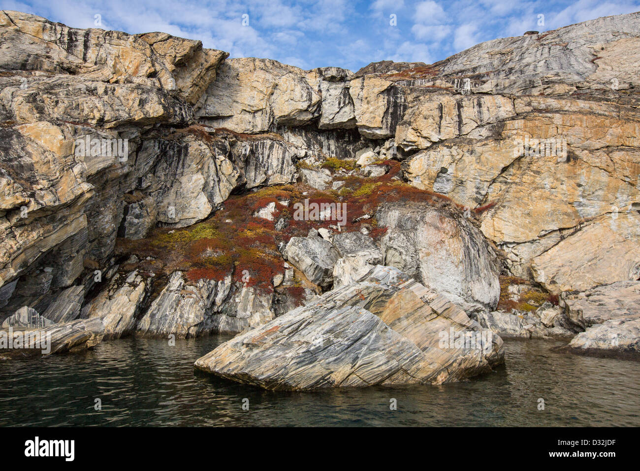 Rock formations, Scoresbysund, Greenland Stock Photo - Alamy