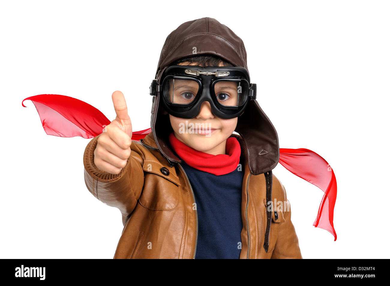 Young boy pilot isolated in white Stock Photo - Alamy