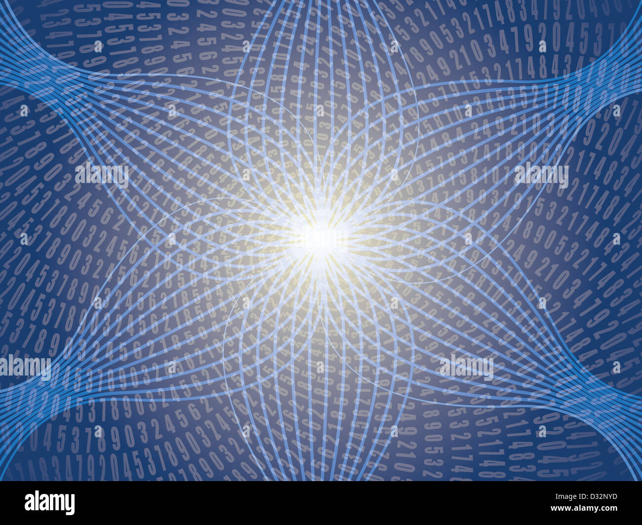 blue abstract scientific background with waved rows of numbers Stock ...