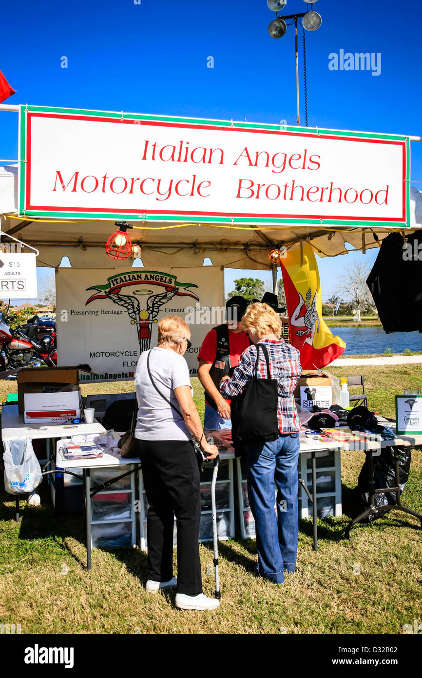 Italian Angels motorcycle Brotherhood at the fiesta in Sarasota Florida ...