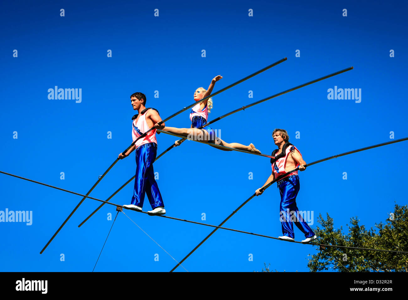 The World famous Wallenda's hi-wire circus act in Sarasota Florida ...