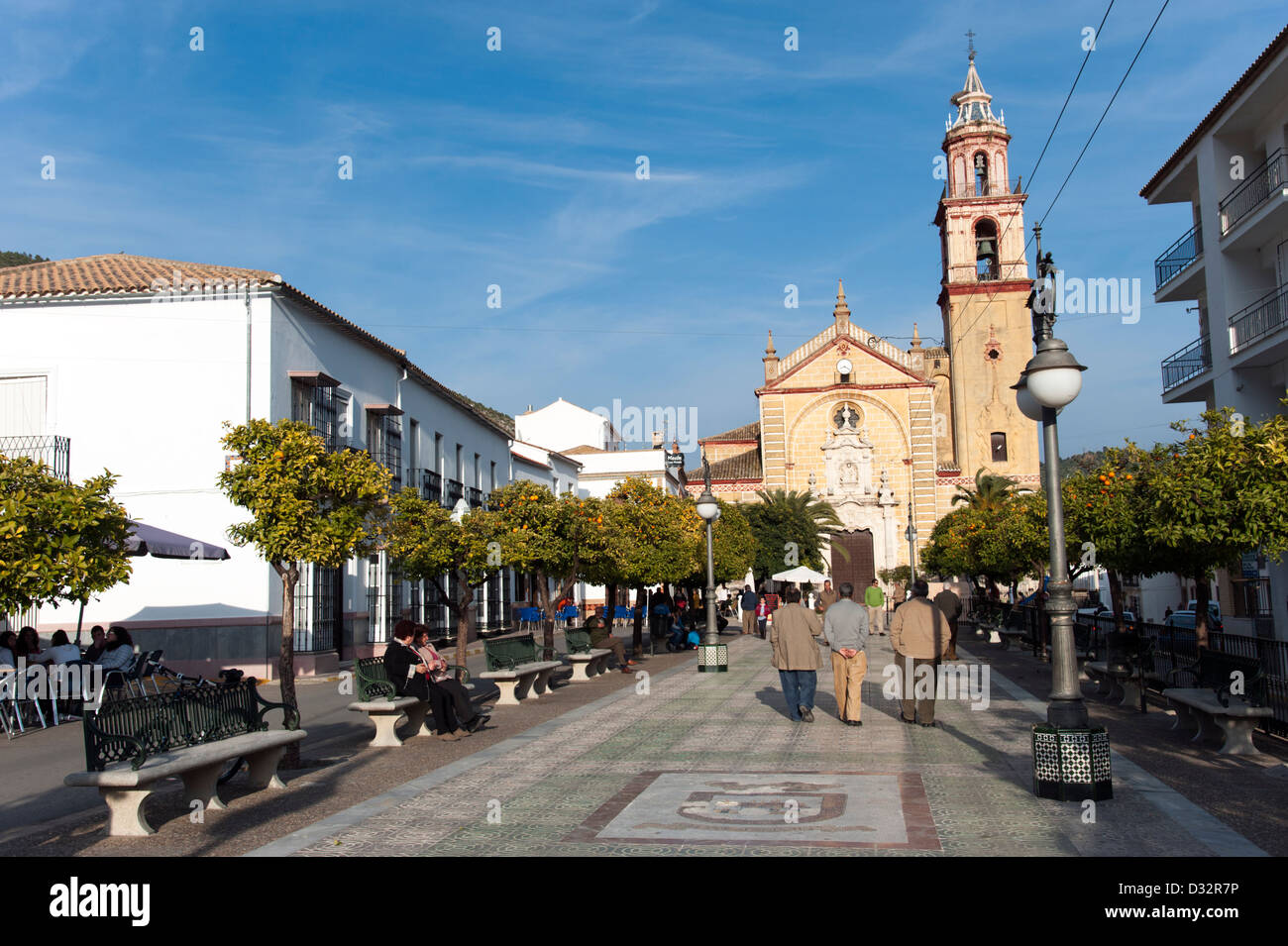 Algodonales town square, Andalucia, Spain Stock Photo - Alamy