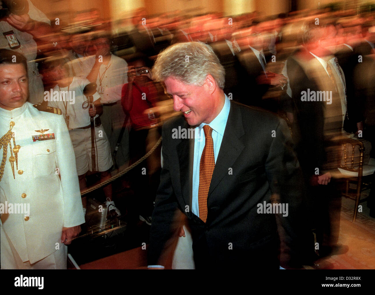 US President Bill Clinton walks out of a White House event August 17 ...