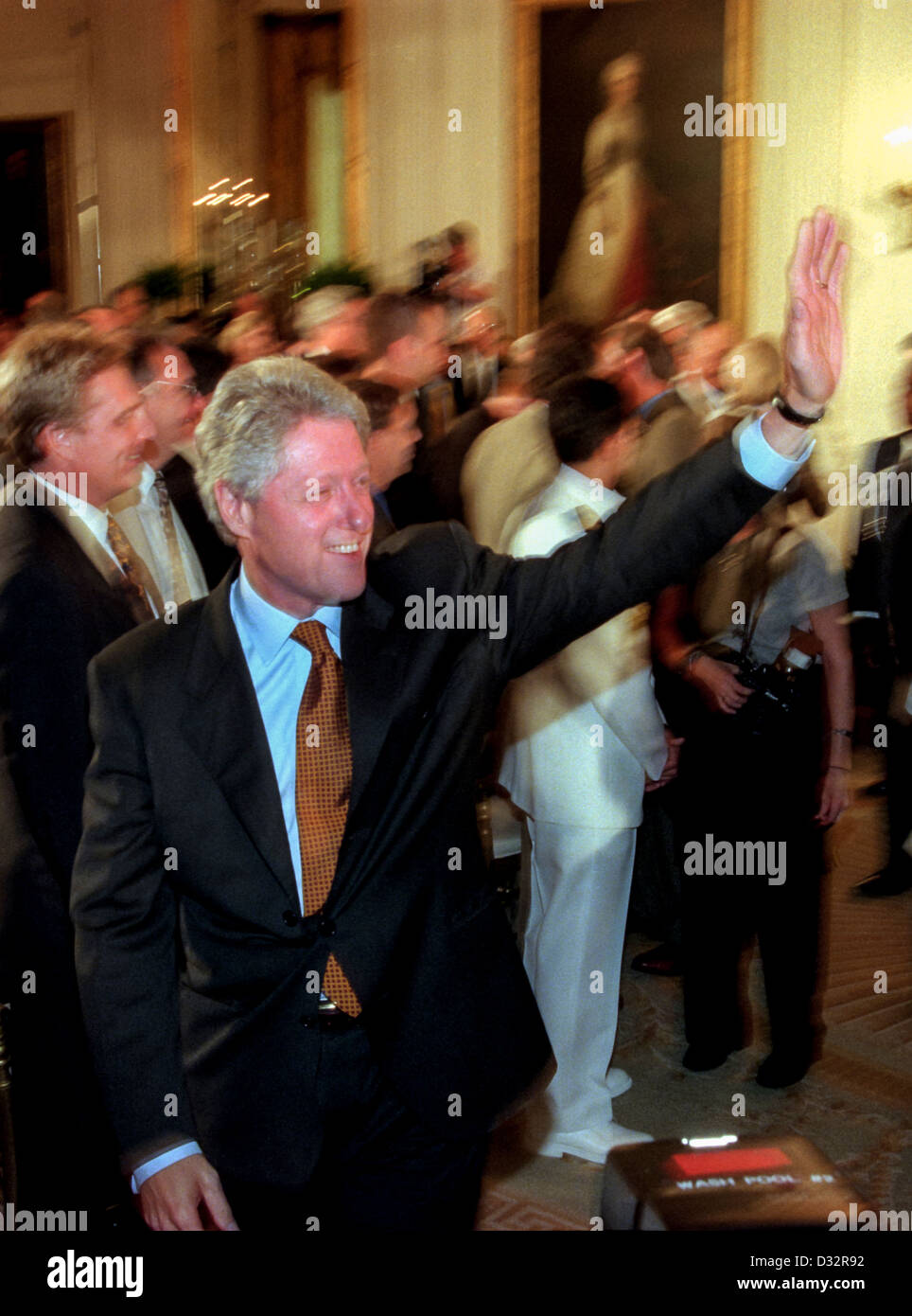 US President Bill Clinton walks out of a White House event August 17 ...