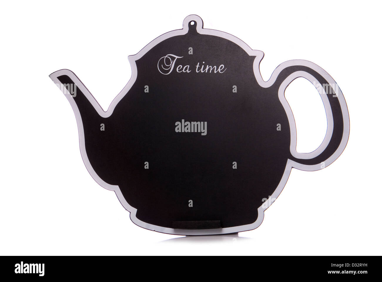 Tea time chalk board studio cutout Stock Photo - Alamy