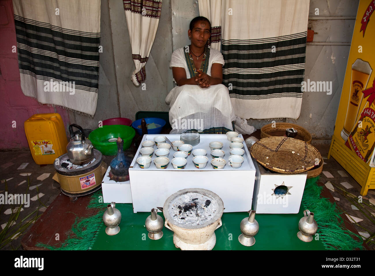 Coffee Ceremony, Harar, Ethiopia Stock Photo - Alamy