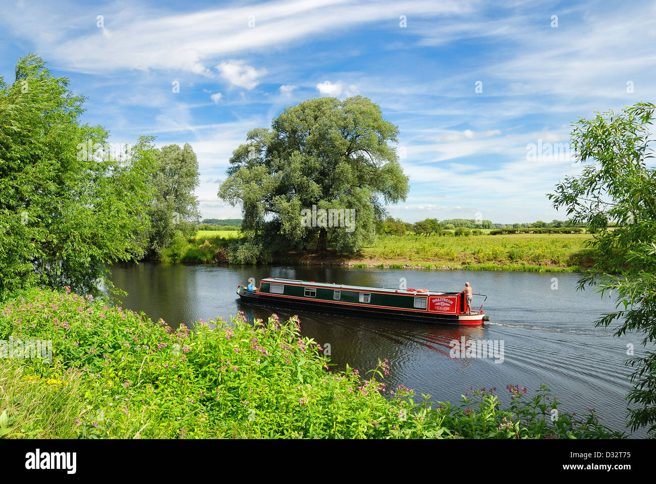 narrowboat on the river trent nottingham england uk Stock Photo - Alamy