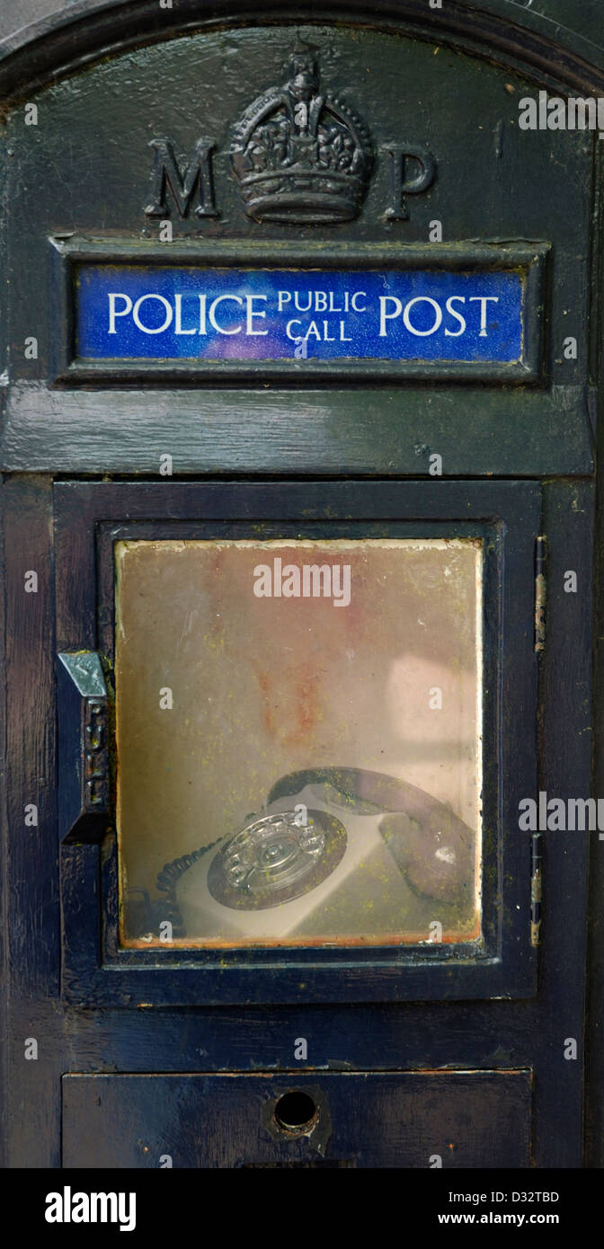 old british police public call post Stock Photo - Alamy